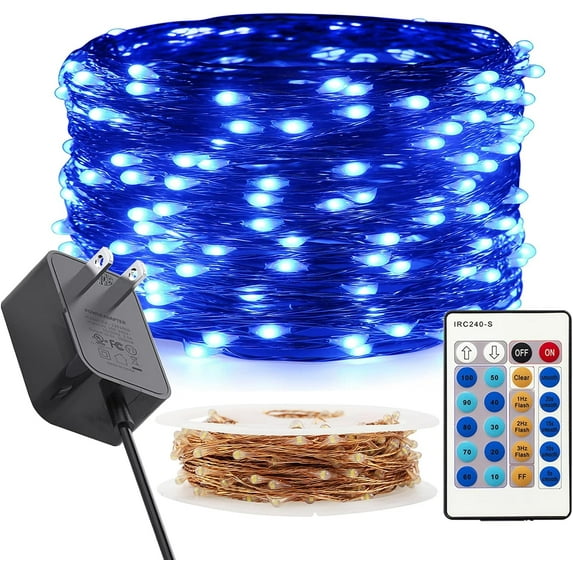 SRWEHG-Dimmable String Lights Plug in 66 Ft 200 LED Copper Wire Fairy ...