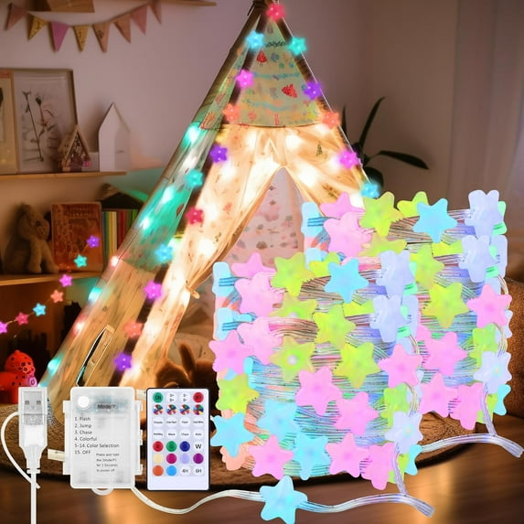 SRWEHG-Fairy Lights Color Changing 16.5FT String Lights with Remote, 2 ...