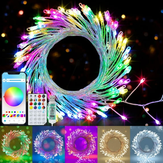 SRWEHG-Fairy Lights Plug in, 10Ft 120 LED Cluster Lights with Remote ...