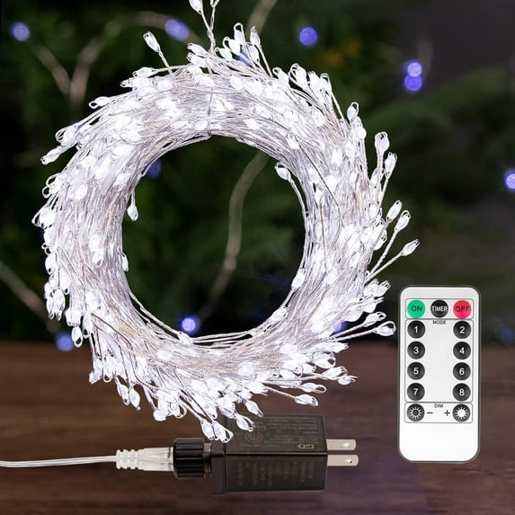 SRWEHG-Fairy Lights Plug in, 20 Feet 200LED Cool White Silver Wire ...