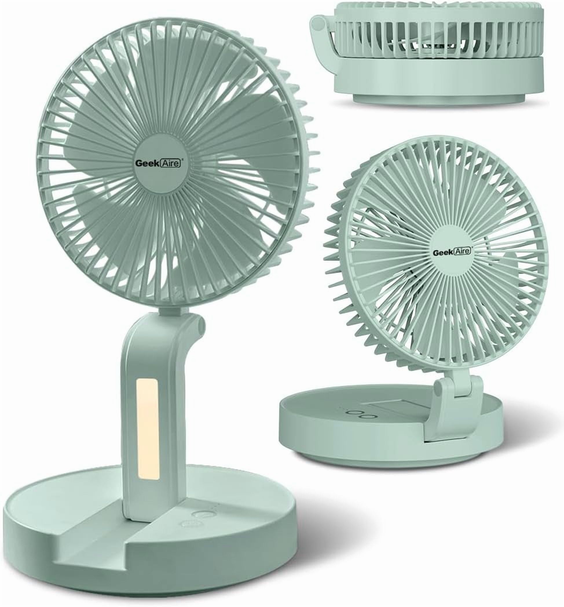 SRWEHG-Foldable Battery Operated Fan, Portable Rechargeable USB Floor ...