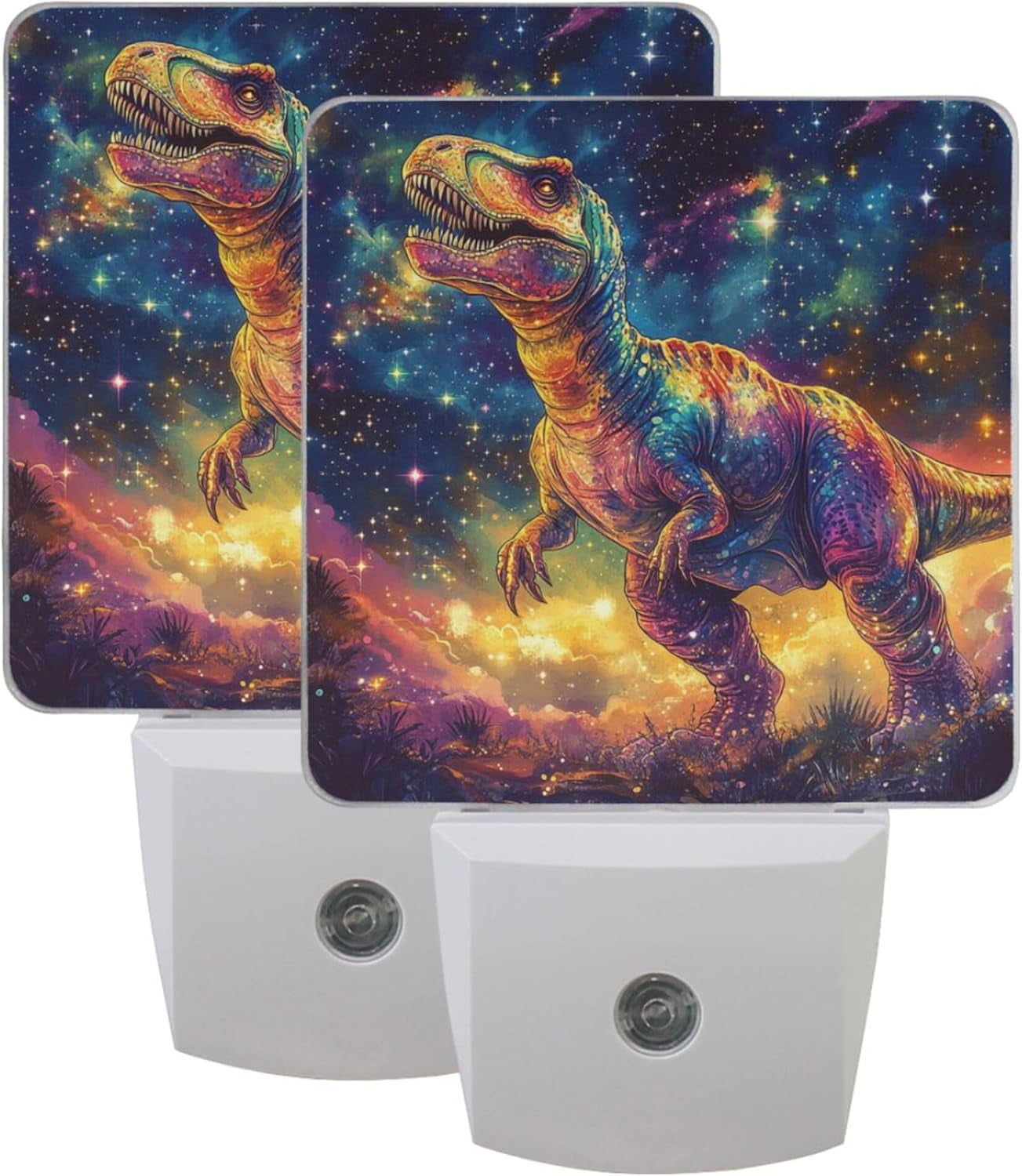 SRWEHG-Galaxy Dinosaur LED Sensor Night Light Set of 2 Space T.rex ...
