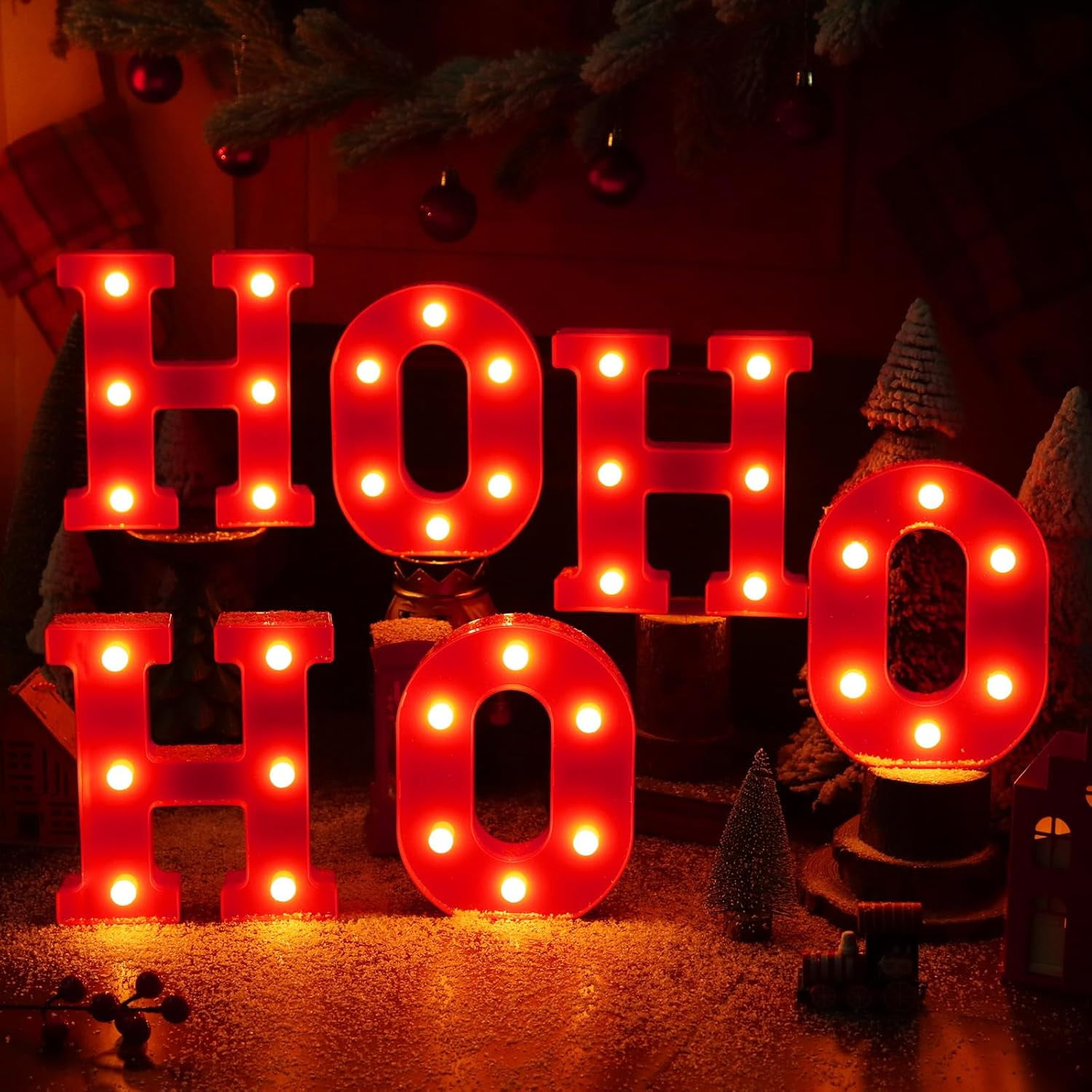 SRWEHG-Ho Ho Ho Christmas Decorations Indoor, 6.3 Inches LED Marquee ...