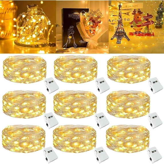 SRWEHG-LED Fairy Lights Battery -9 Pack 2M/20 LEDs Mini Fairy Lights ...
