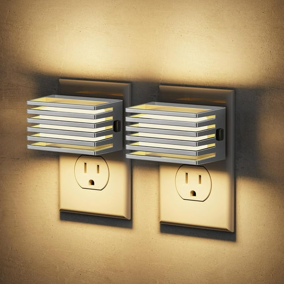 SRWEHG-LED Night Light, Silver Night Lights Plug into Wall with Dusk to ...