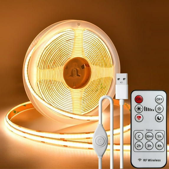 SRWEHG-LED Strip Lights, 6.56ft 5V COB LED Light Strip Dimmable with ...