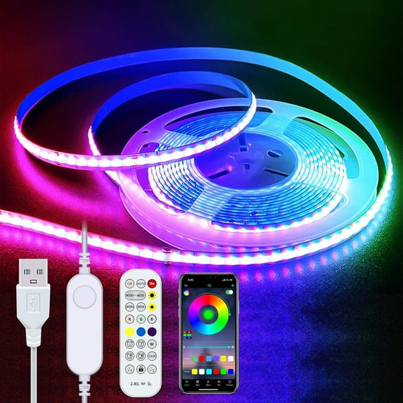 SRWEHG-LED Strip Lights RGB COB 6.56 FT 1152 LEDs 5V USB Color Changing ...