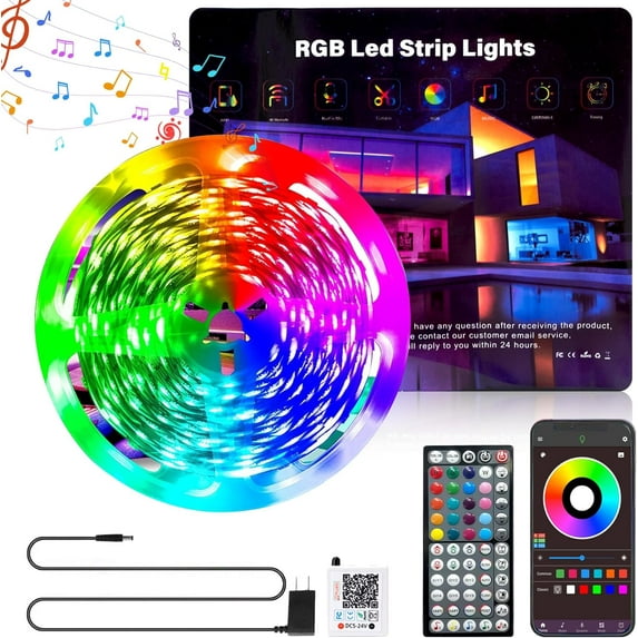 SRWEHG-Led Lights for Bedroom 100ft Color Changing RGB Led Strip Lights ...