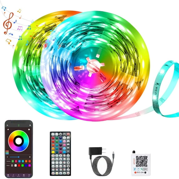 SRWEHG-Led Lights for Bedroom 200FT Music Sync Color Changing Led Strip ...