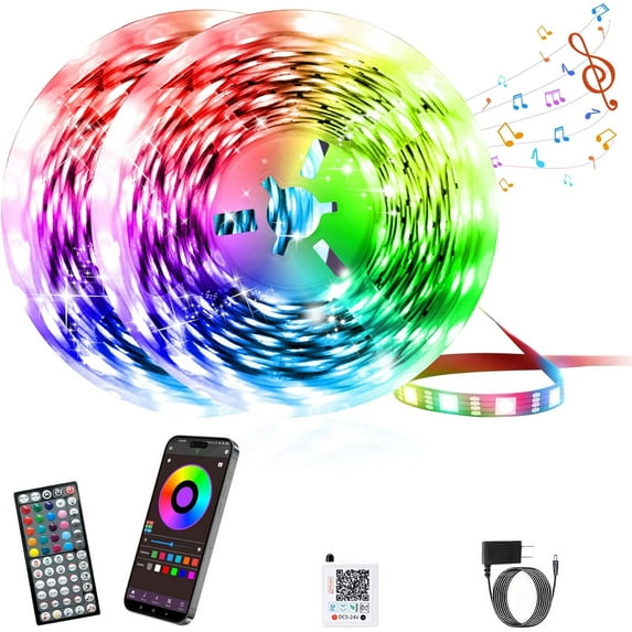 SRWEHG-Led Lights for Bedroom 200FT Music Sync Color Changing Led Strip ...