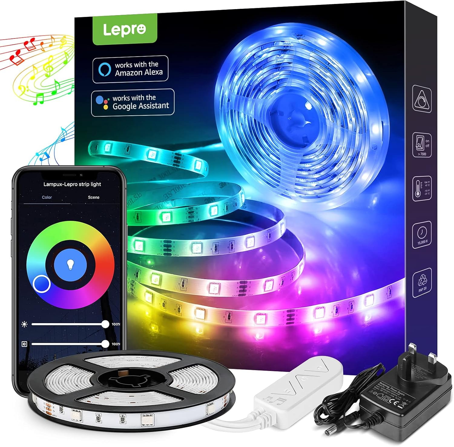 SRWEHG-Led Strip Lights 16.4ft Smart Light Strips with App Control ...