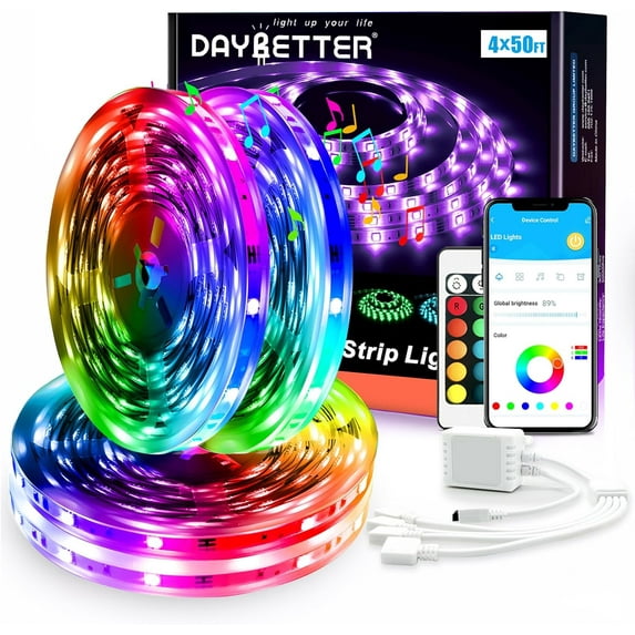 SRWEHG-Led Strip Lights Smart with App Control Remote, 2835 RGB for ...