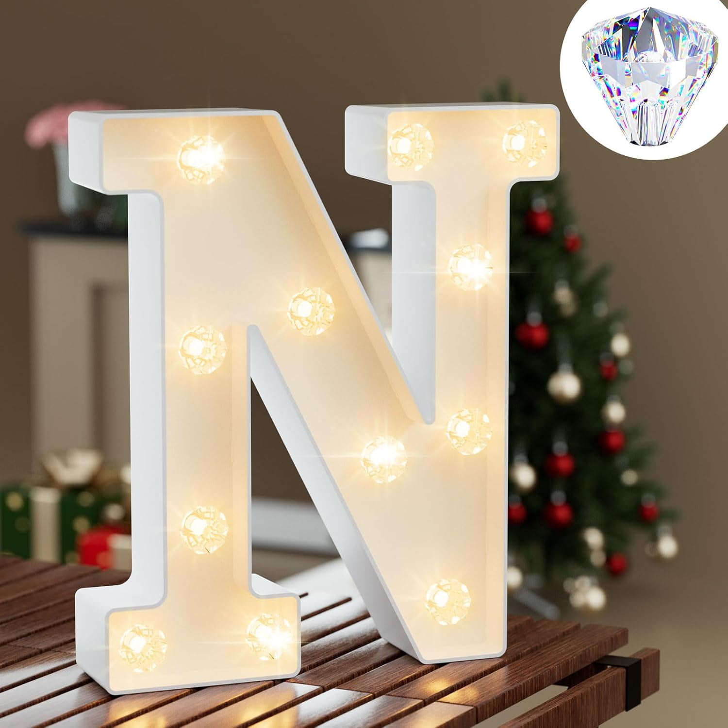 SRWEHG-Light Up Letters, LED Letter Lights 26 Alphabet, Diamond Bulb ...