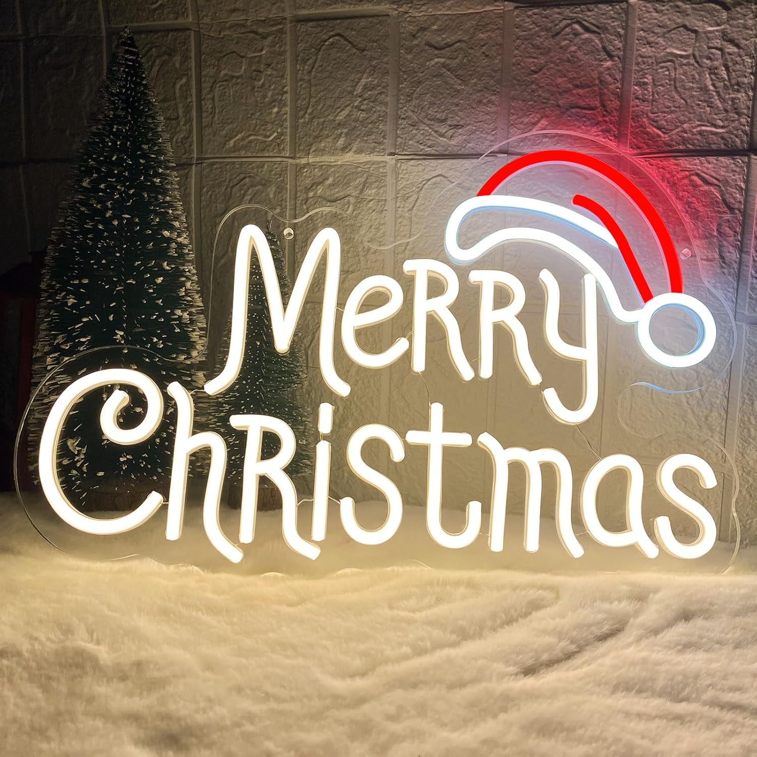 SRWEHG-Merry Christmas Neon Signs, Warm White Christmas Neon Light with ...