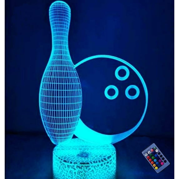 SRWEHG-Optical Illusion 3D Bowling Bottle Night Light 16 Colors ...