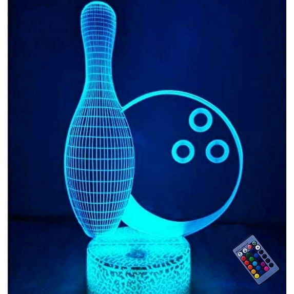 SRWEHG-Optical Illusion 3D Bowling Bottle Night Light 16 Colors ...