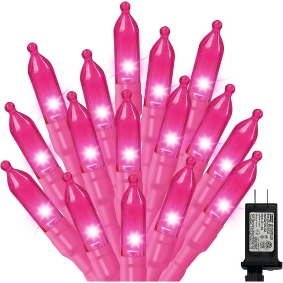 SRWEHG-Pink Mini Christmas Lights - 32.5 Ft 100 LED Fairy String Lights ...