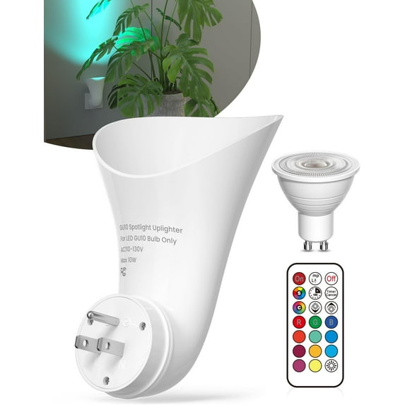 SRWEHG-Plug in GU10 Wall Uplighter Lamp with Timer & Memory Function ...
