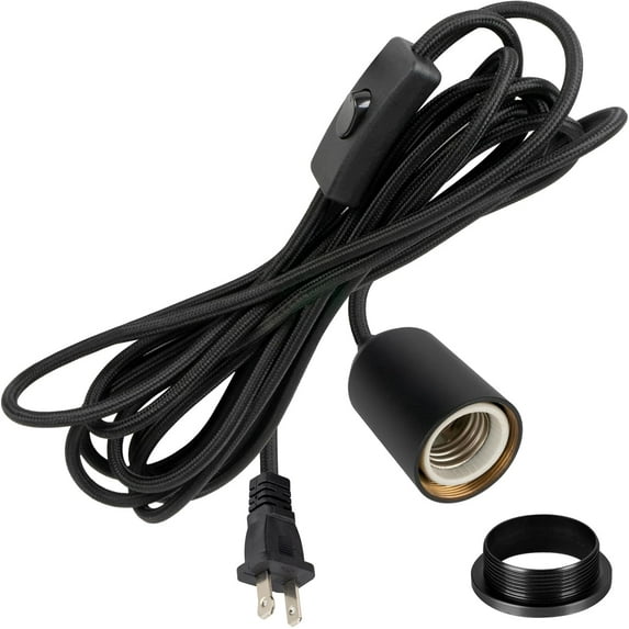 SRWEHG-Plug in Pendant Light Cord with Switch,Braided Hanging Lamp Kit ...