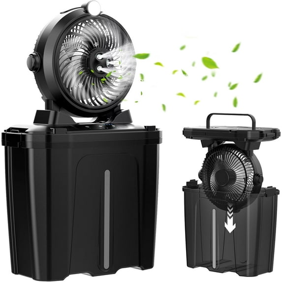 SRWEHG-Portable Misting Fan - 11L Bucket, 20000mAh Rechargeable Battery ...