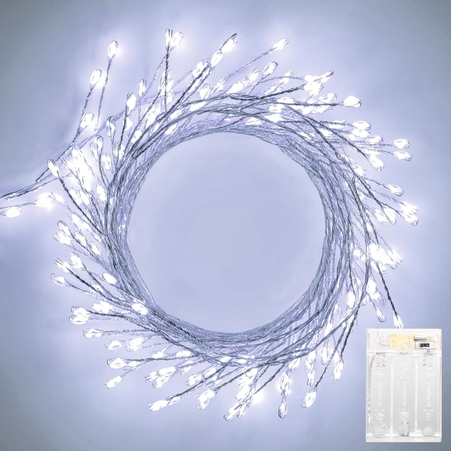 SRWEHG-Pure White Battery Operated Fairy Lights, 2 Pack Totally 20 FT ...