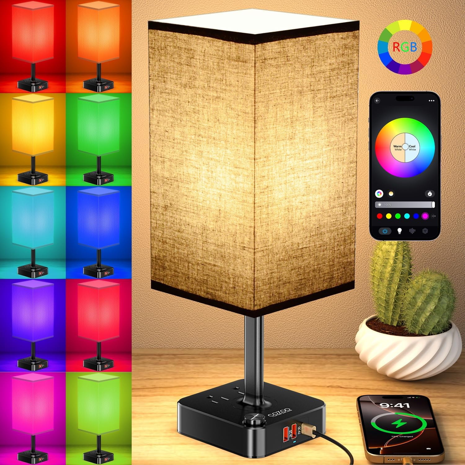 SRWEHG-RGB Table Desk Lamp with 16 Million Colors & Music Sync | Smart ...