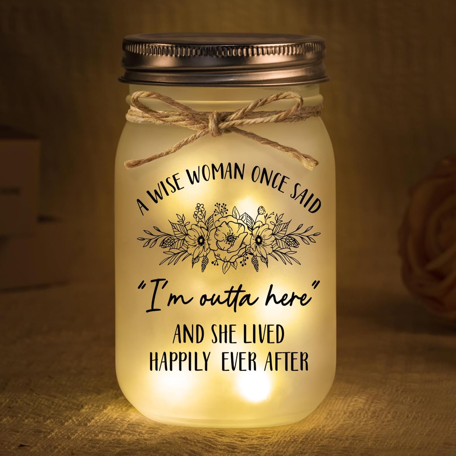 SRWEHG-Retirement Gift for Woman, Decorative Jar Night Light Retired ...
