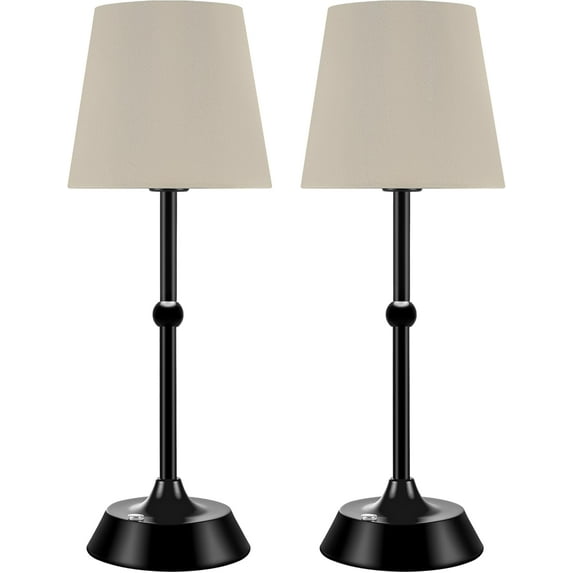 SRWEHG-Set of 2 Portable Cordless LED Table Lamp,Touch Control Fabric ...