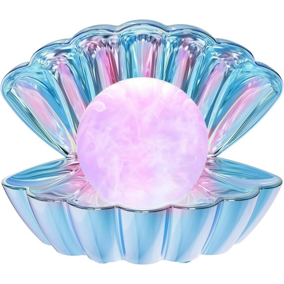 SRWEHG-Shell Pearl Beach Themed Night Light, RGB 8 Colors Changing Mood ...