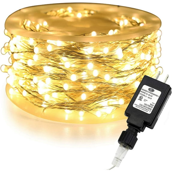 SRWEHG-Silver Wire String Lights Plug in Super Long 165 Ft 500 LED ...