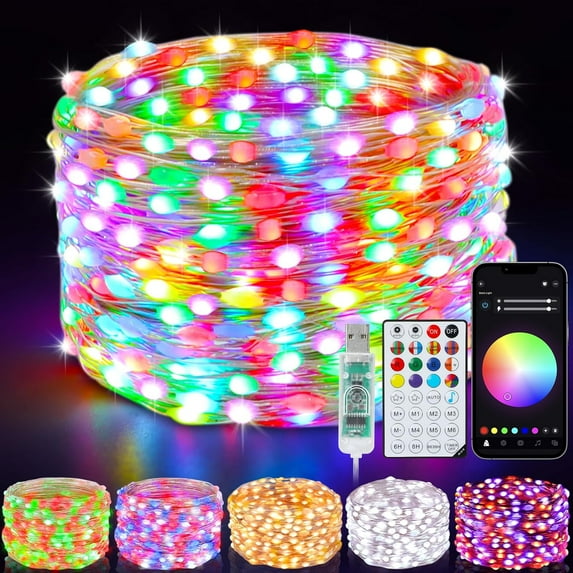 SRWEHG-Smart Fairy Lights 33Ft 100 LED Twinkle String Lights with ...