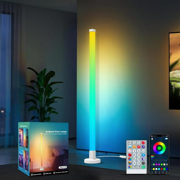 SRWEHG-Smart RGB LED Corner Floor Lamp,16 Million DIY Colors & 200 ...