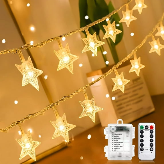 SRWEHG-Star Lights 100 LED 32 FT Battery Operated String Lights Battery ...