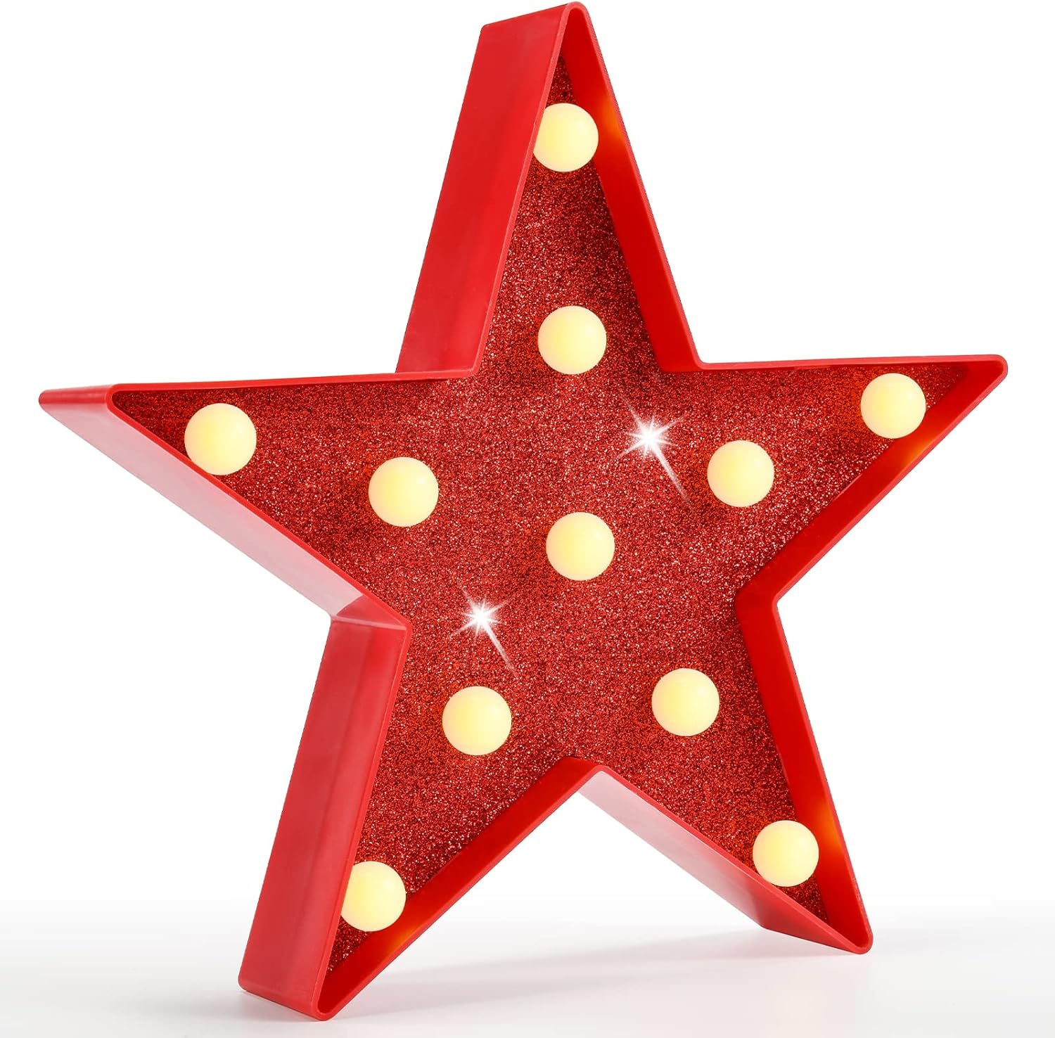 SRWEHG-Star Marquee Lights, Glitter LED Marquee, Red Light Up Star ...