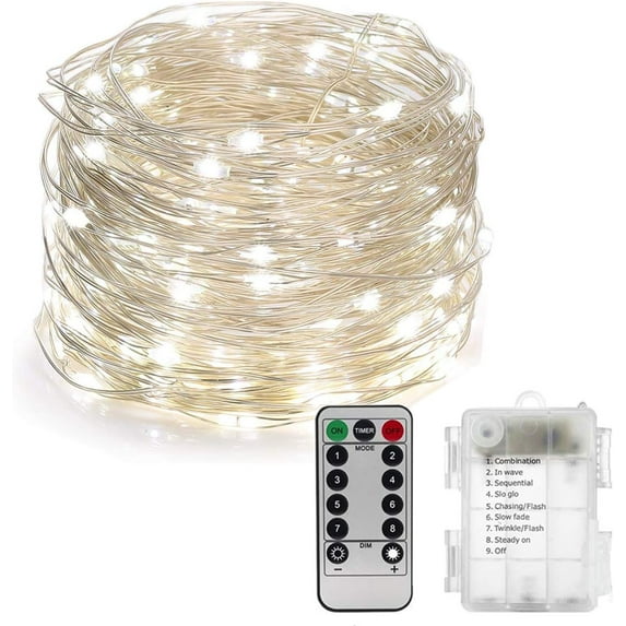 SRWEHG-String Lights,LED Copper Wire Lights, Each Set 33ft/10M 100LEDs ...