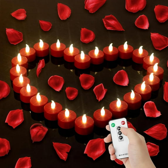 SRWEHG-Tea Light Candles with Remote Control,Flickering Flameless LED ...