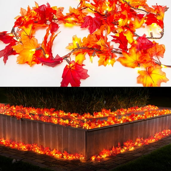 SRWEHG-Thanksgiving Decorations for Home Lighted Garland with Lights ...