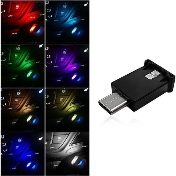 SRWEHG-USB Type C LED Ambient Light, 8 Colors RGB Dynamic Atmosphere ...