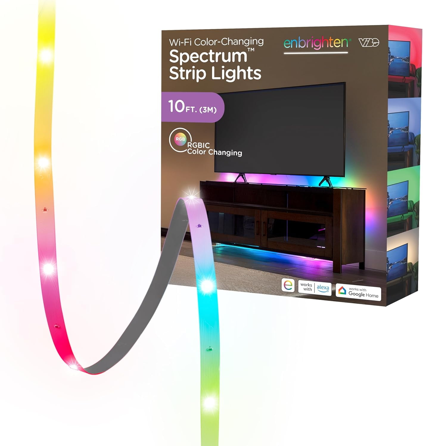 SRWEHG-Vibe Spectrum Smart Indoor LED Strip Lights, Color Changing ...