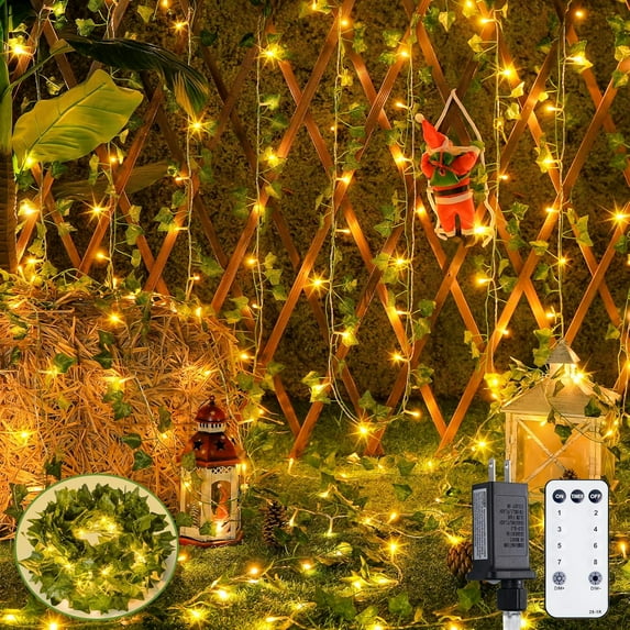 SRWEHG-Vines with Lights Plug in, 33ft Vine Lights for Bedroom with ...