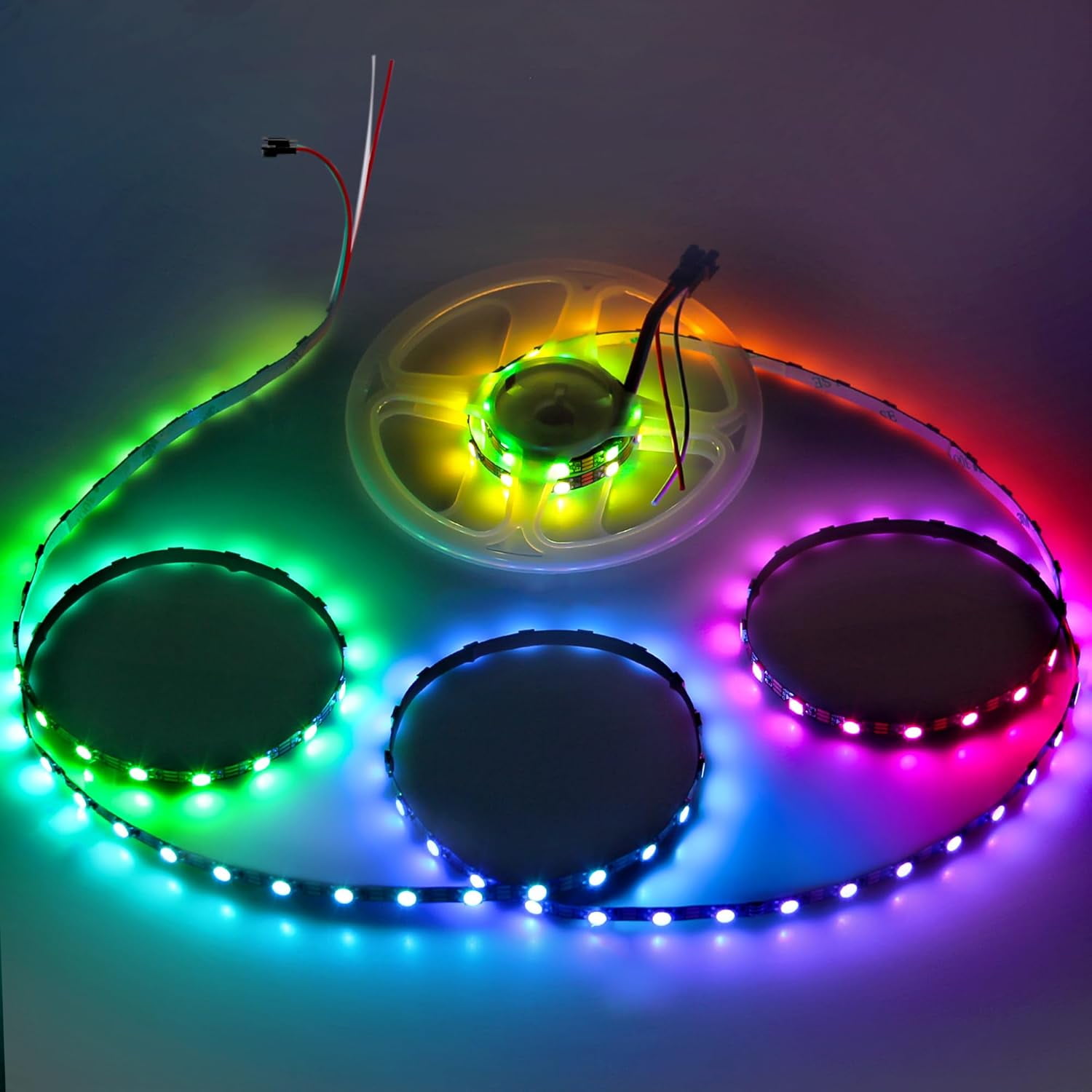 SRWEHG-WS2812B LED Strip, 5mm Width Super Narrow RGB Addressable Light ...
