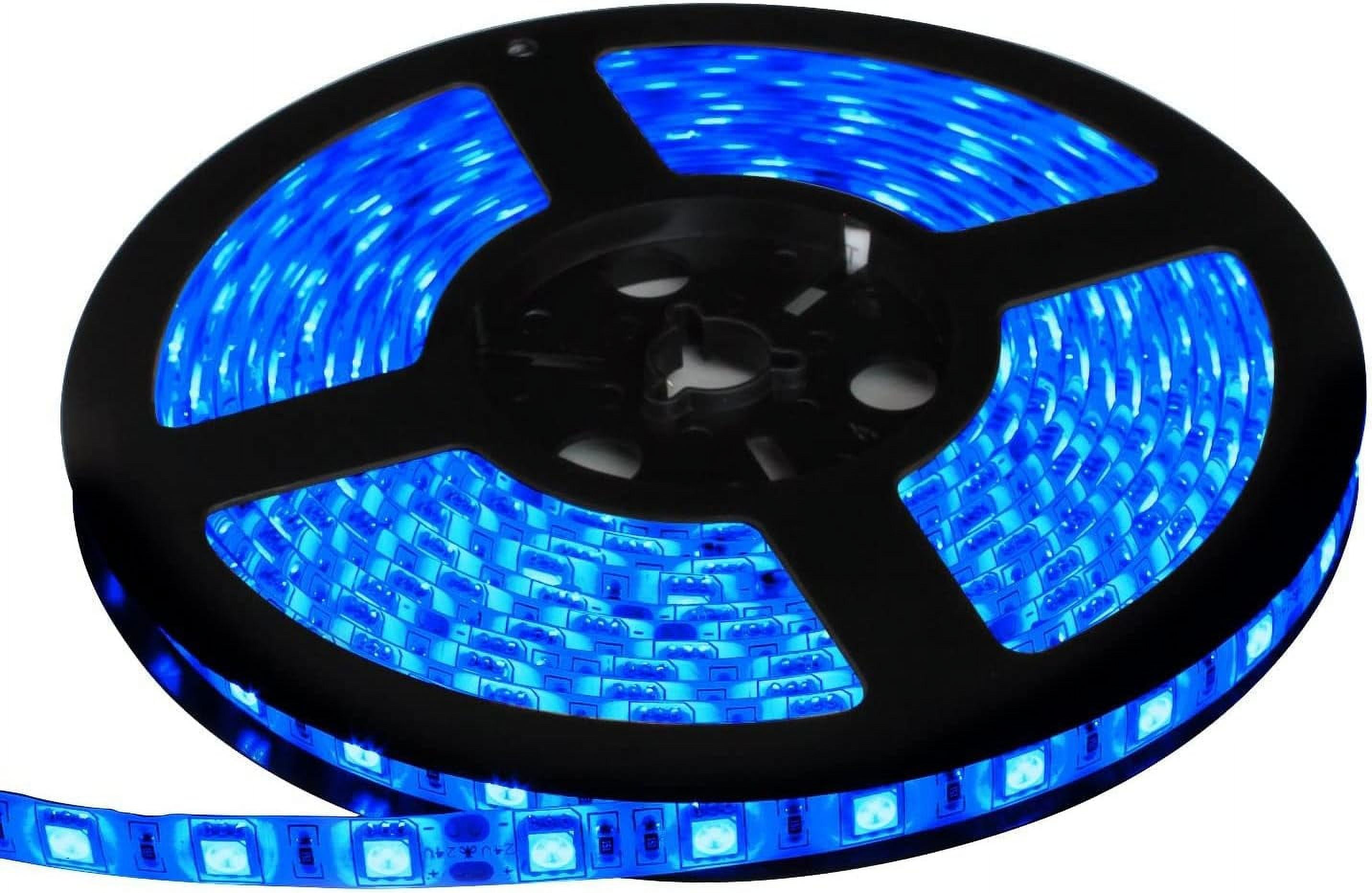 SRWEHG-Waterproof Blue LED Strip Light, 16ft/5m SMD5050 300 LEDs DC12V ...