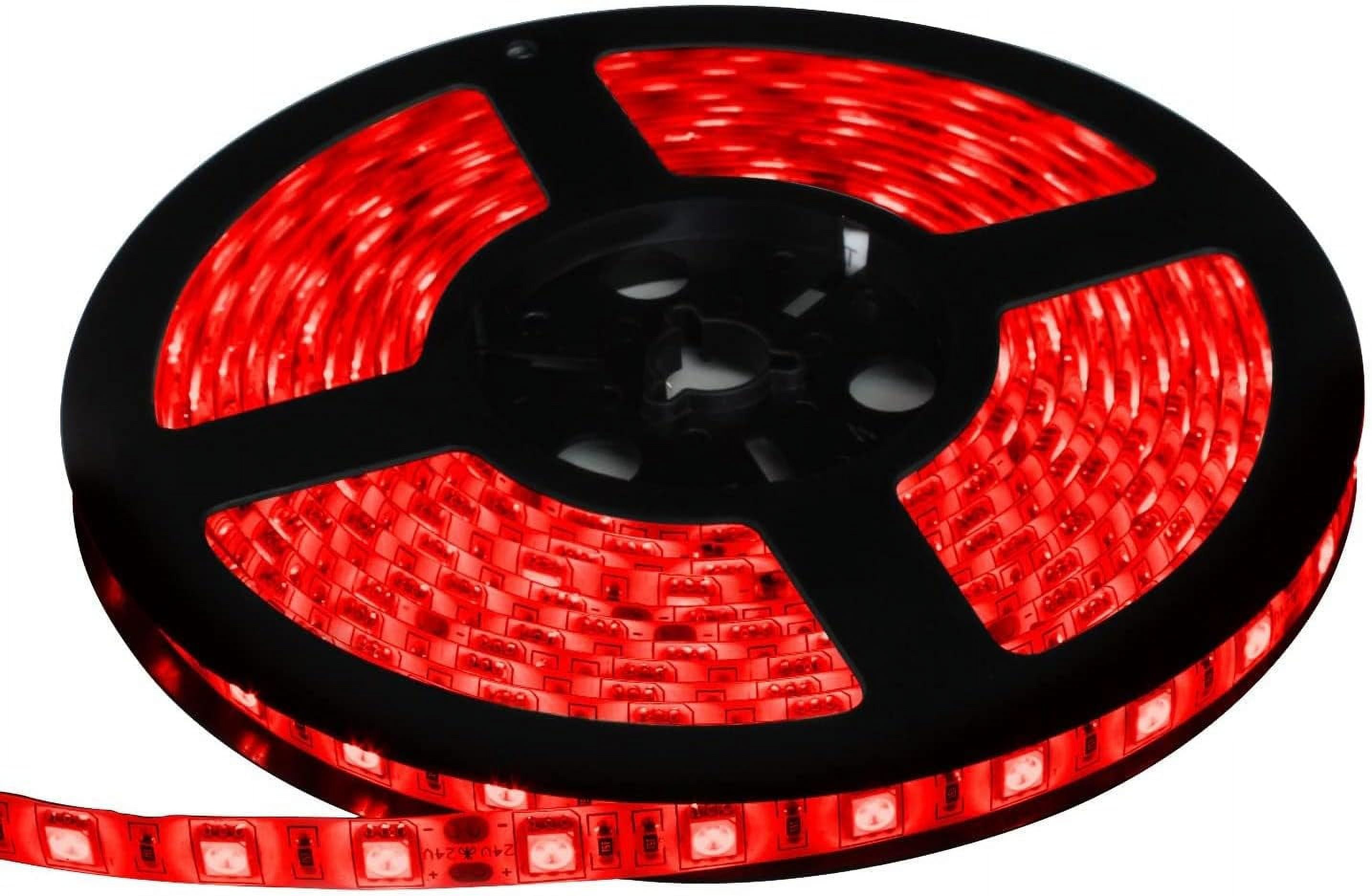 SRWEHG-Waterproof Red LED Strip Light, 16ft/5m SMD5050 300 LEDs DC12V ...