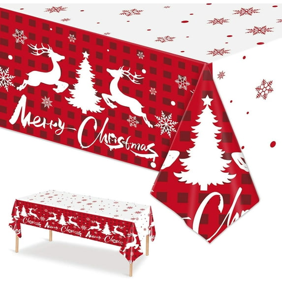 SRWEHG-Winter Christmas Tablecloths - 2-Pack, Winter Themed with ...
