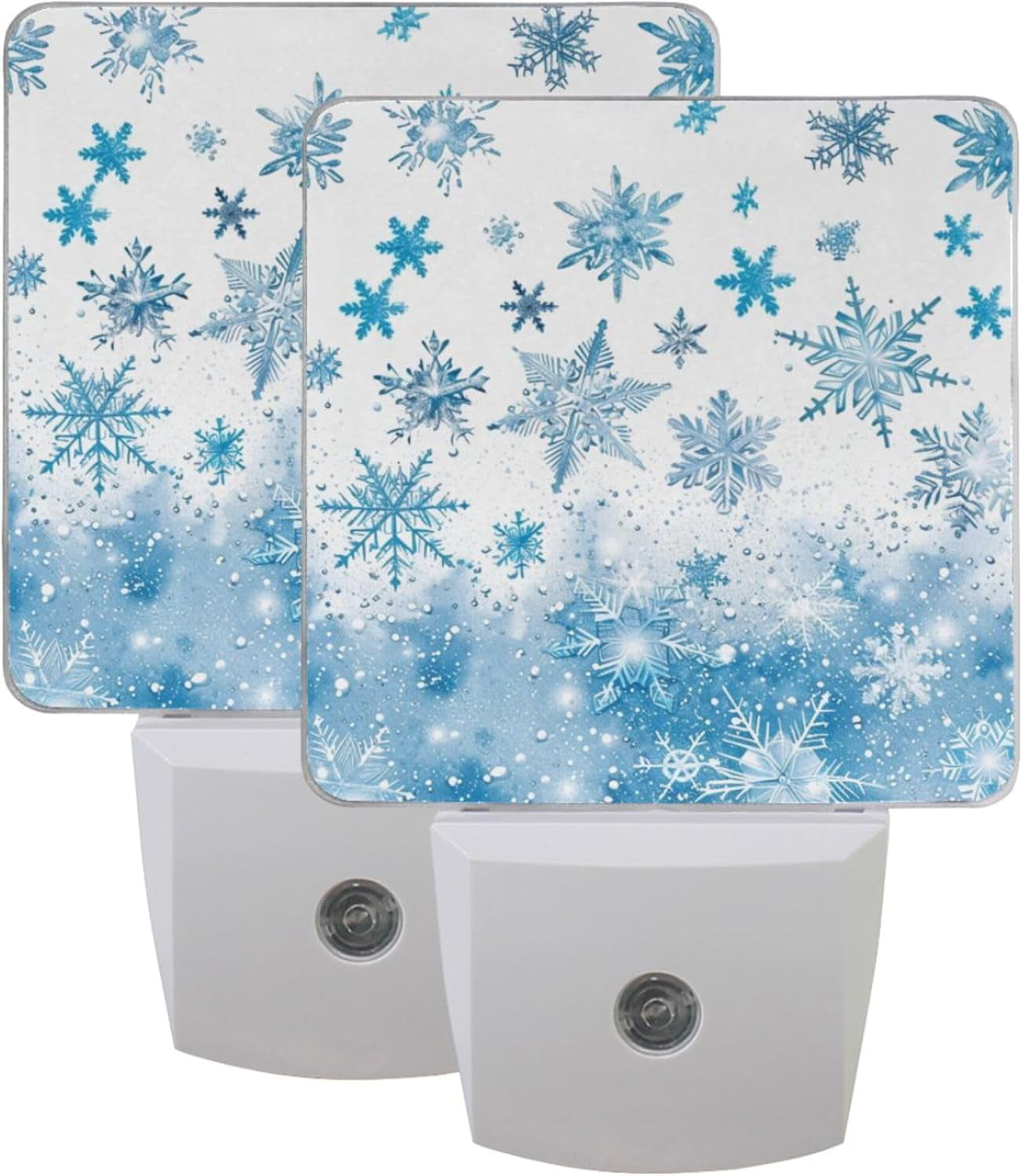 SRWEHG-Winter Snowflake Ice Blue Night Light LED Sensor Set of 2 ...