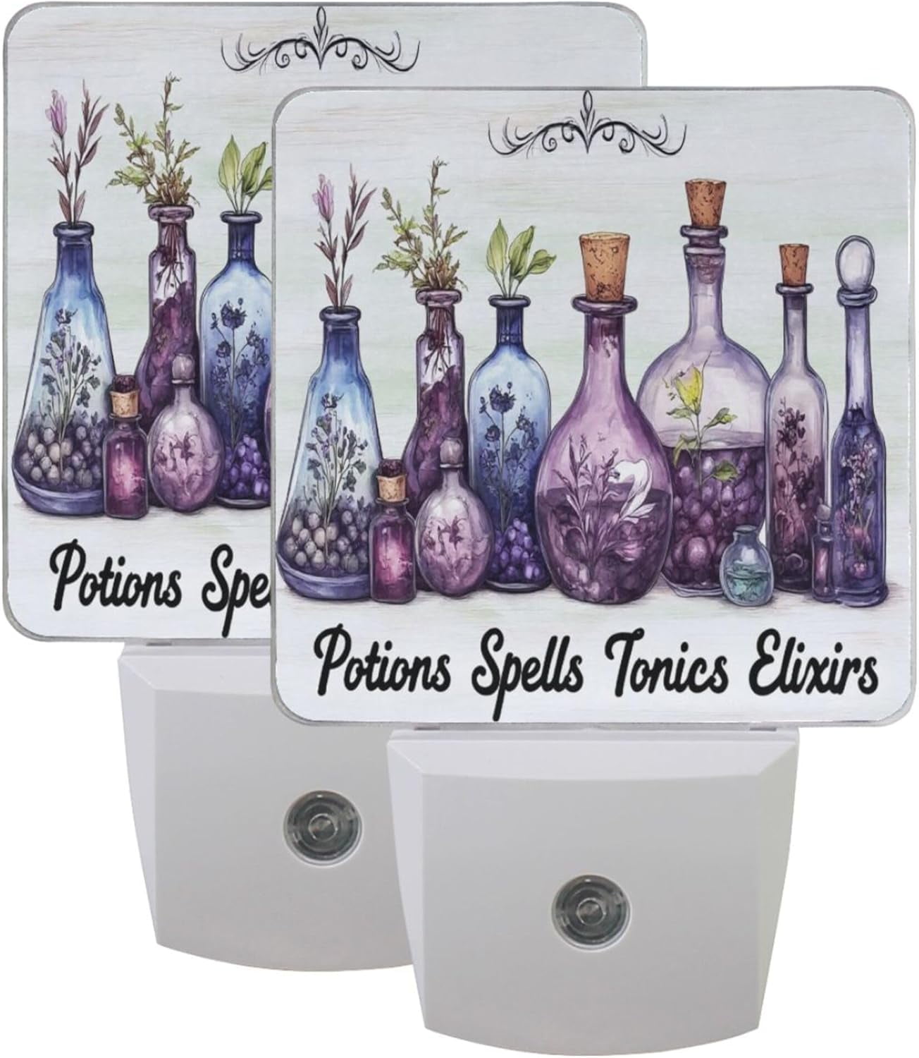 SRWEHG-Witch Potions LED Sensor Night Light Set of 2 Spooky Halloween ...