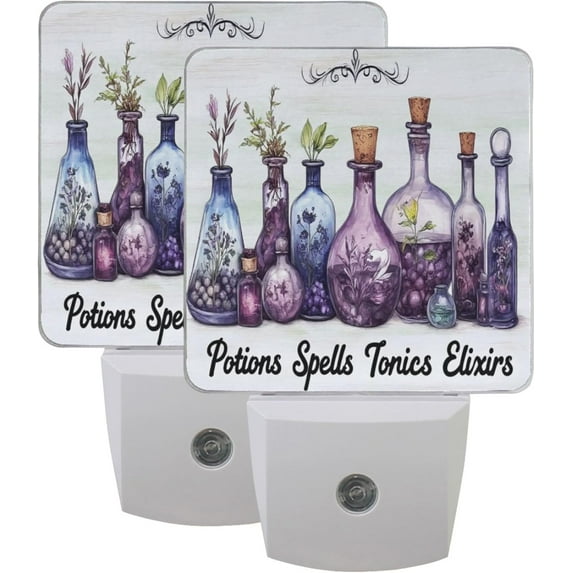 SRWEHG-Witch Potions LED Sensor Night Light Set of 2 Spooky Halloween ...