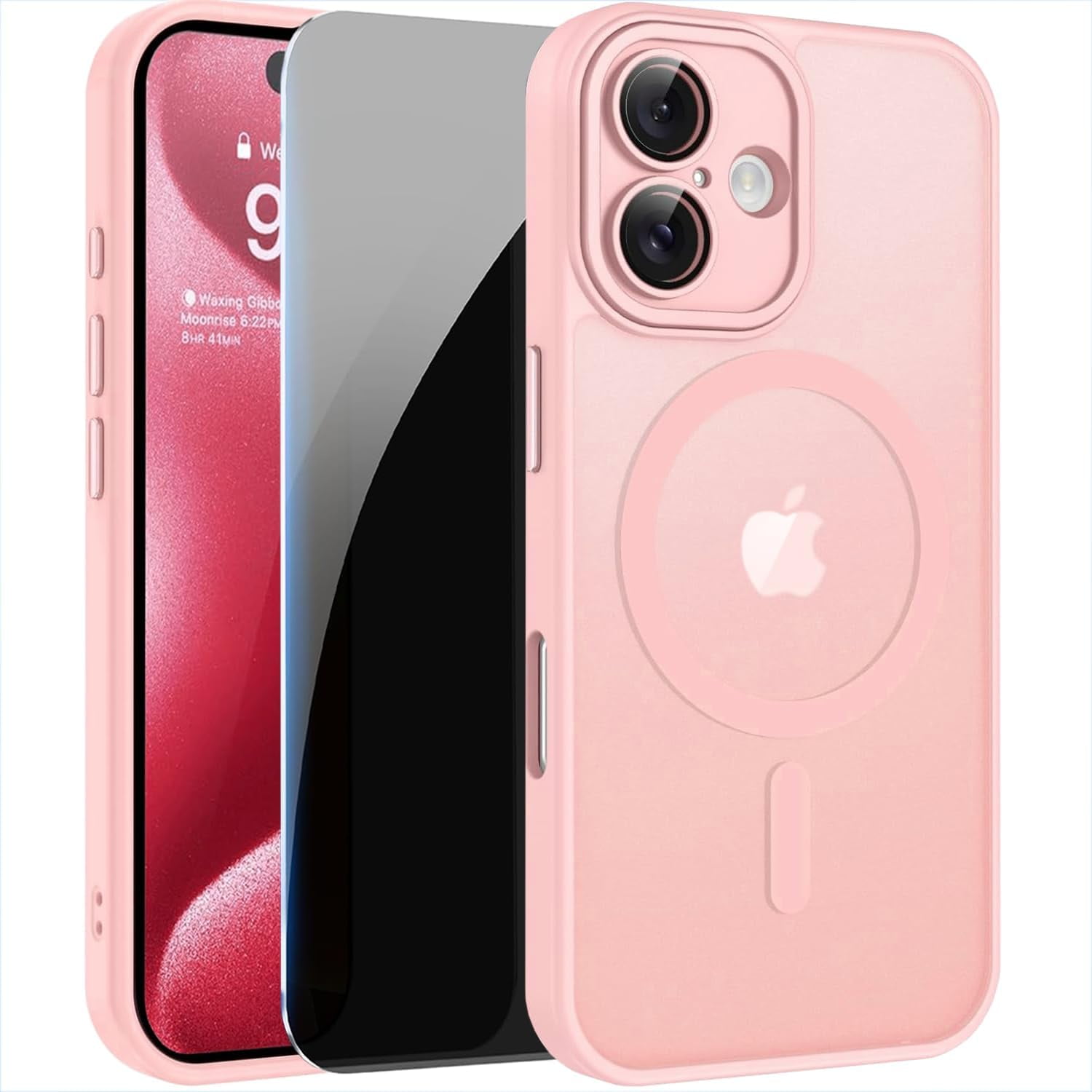 SRWEHG-for iPhone 16 Case with Privacy Screen Protectors & Built-in ...