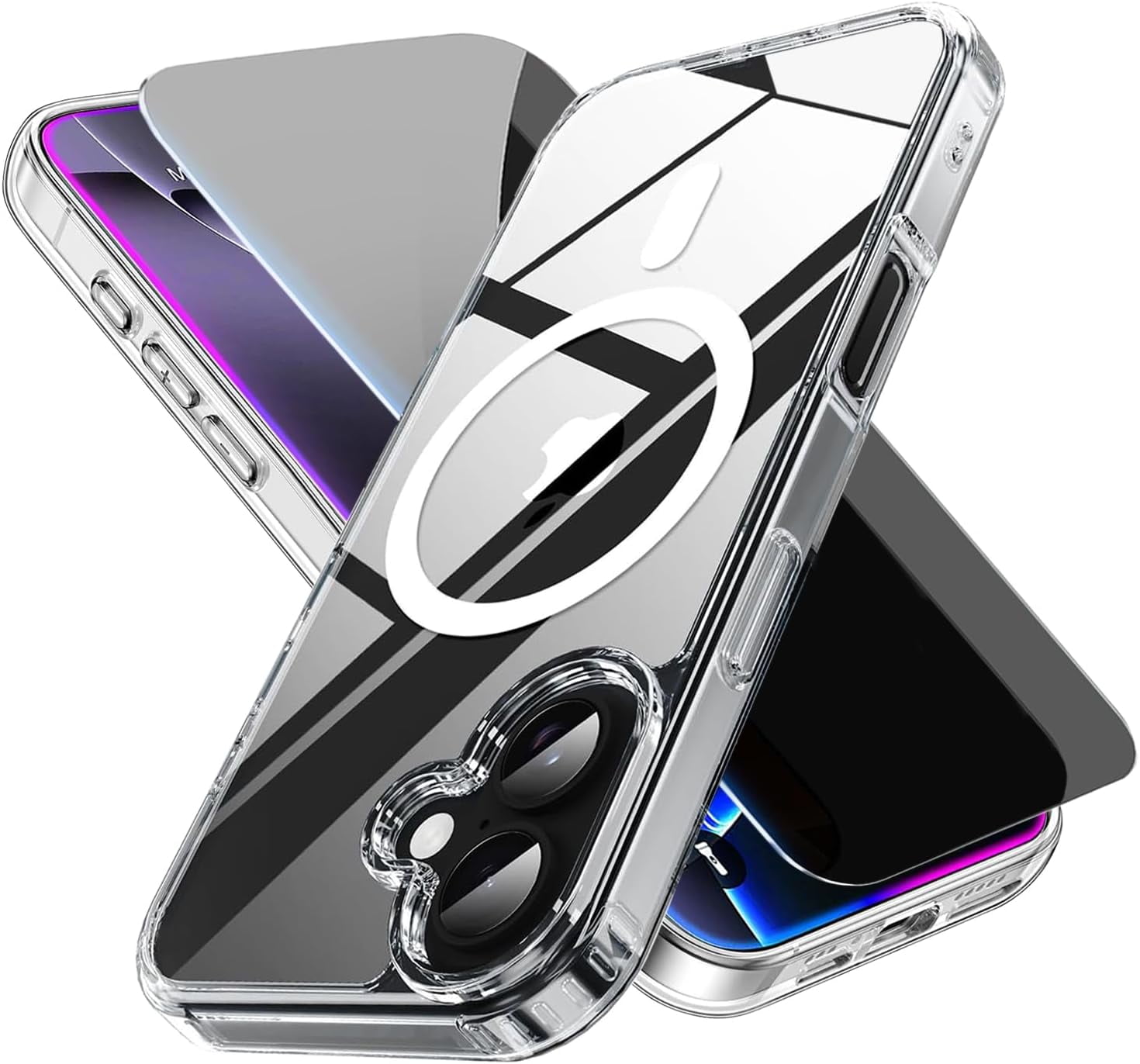 SRWEHG-for iPhone 17 Case Clear with Privacy Screen Protector [Non ...