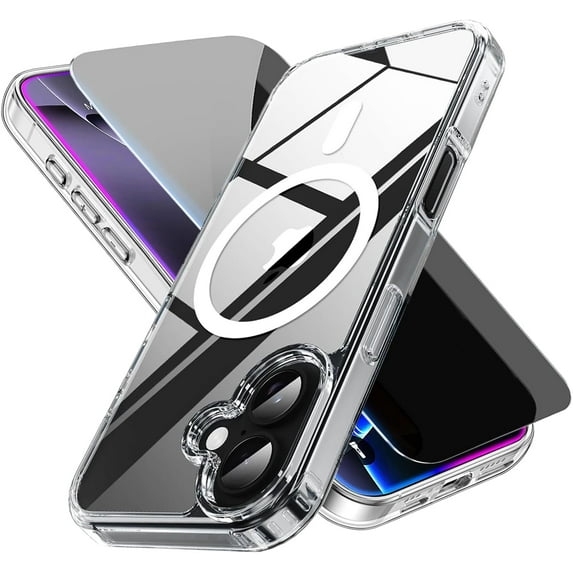 SRWEHG-for iPhone 17 Case Clear with Privacy Screen Protector [Non ...